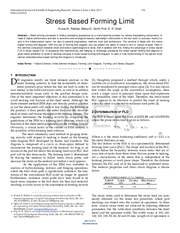 Pdf Stress Based Forming Limit