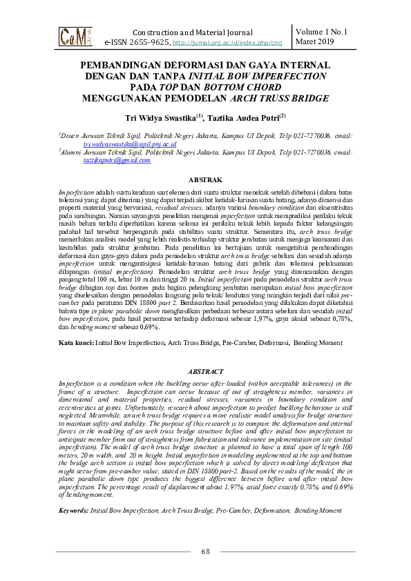 (PDF) Pembandingan Deformasi Dan Gaya Internal Dengan Dan Tanpa Initial ...