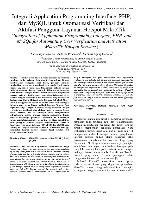 Pdf Integrasi Application Programing Interface Php Dan Mysql Untuk