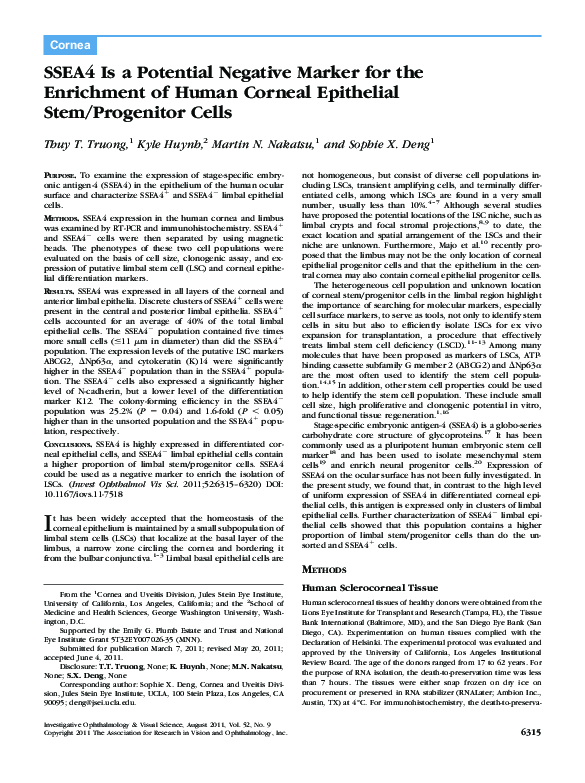 (PDF) SSEA4 Is a Potential Negative Marker for the Enrichment of Human ...