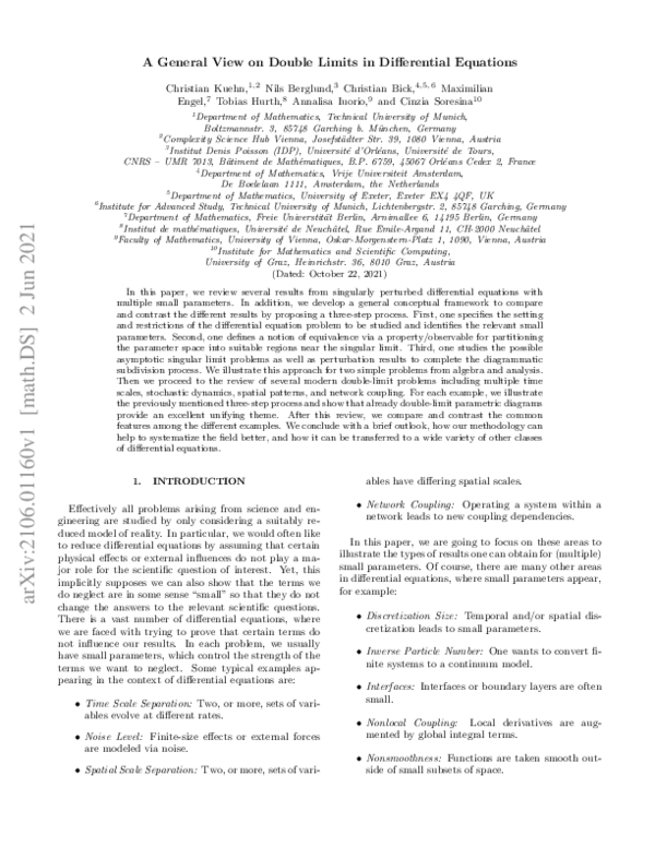 (PDF) A general view on double limits in differential equations