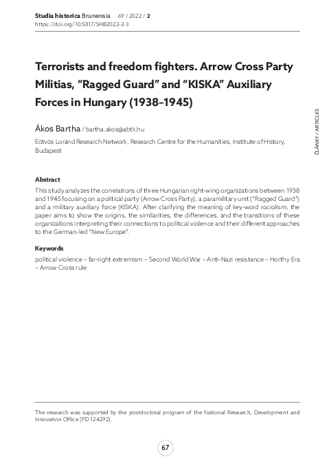 (PDF) Terrorists and freedom fighters. Arrow Cross Party Militias ...