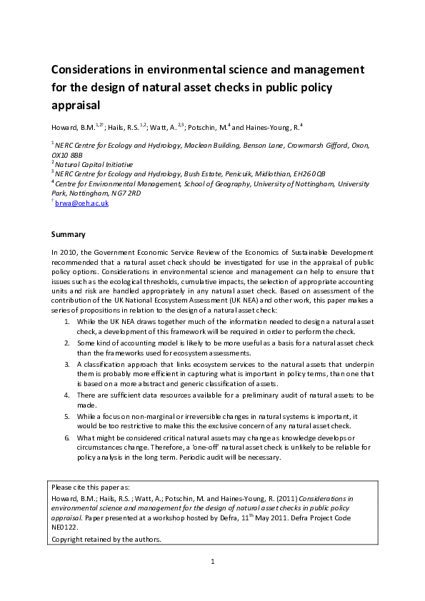 (PDF) Considerations in environmental science and management for the ...