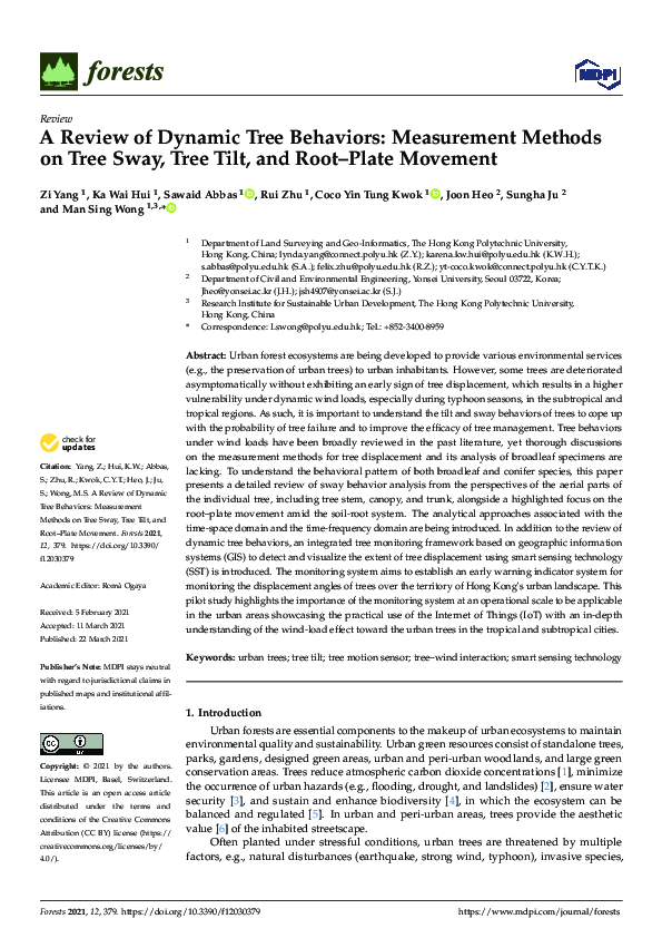 (PDF) A Review of Dynamic Tree Behaviors: Measurement Methods on Tree ...