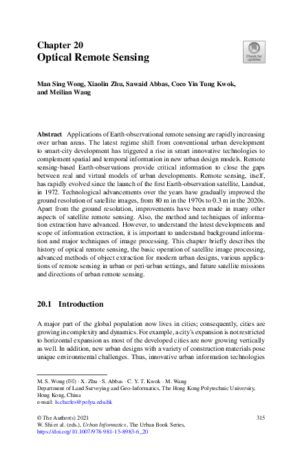 (PDF) Optical Remote Sensing