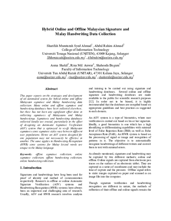 (PDF) Hybrid Online and Offline Malaysian Signature and Malay ...