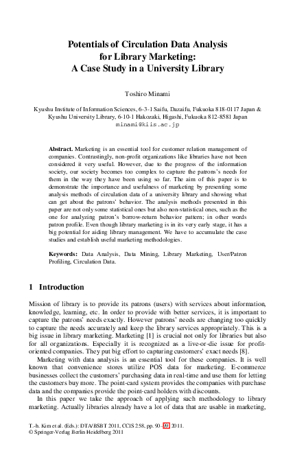 (PDF) Potentials of Circulation Data Analysis for Library Marketing: A ...