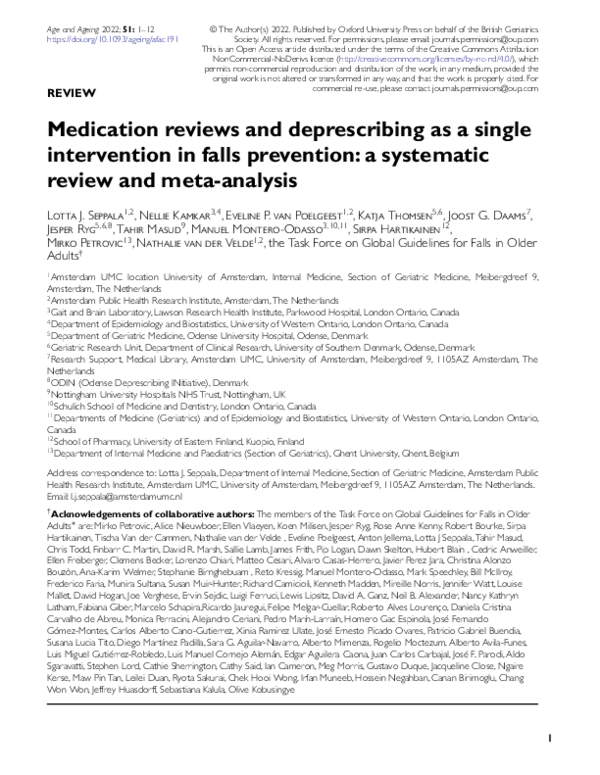 (PDF) Medication reviews and deprescribing as a single intervention in ...