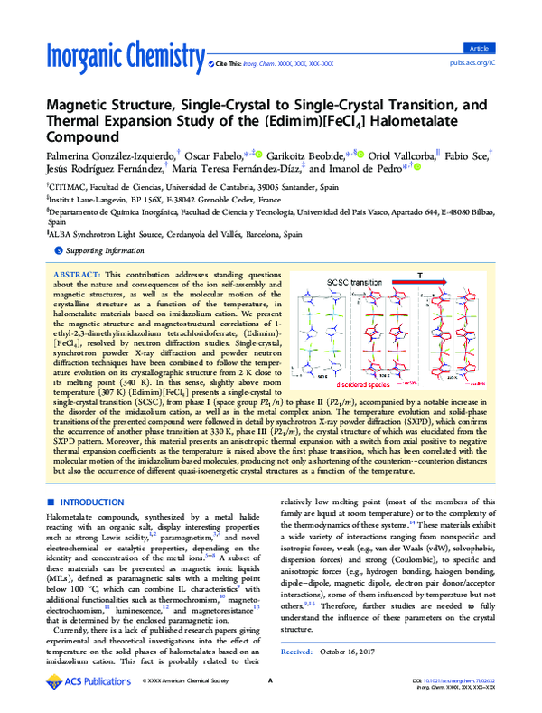 (PDF) Magnetic Structure, Single-Crystal to Single-Crystal Transition ...