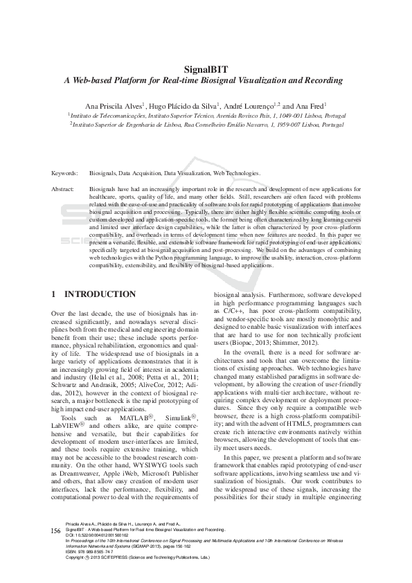 Pdf Signalbit A Web Based Platform For Real Time Biosignal Visualization And Recording