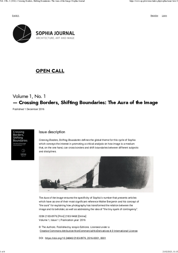 (PDF) Introduction: Crossing Borders, Shifting Boundaries: The Aura of the Image