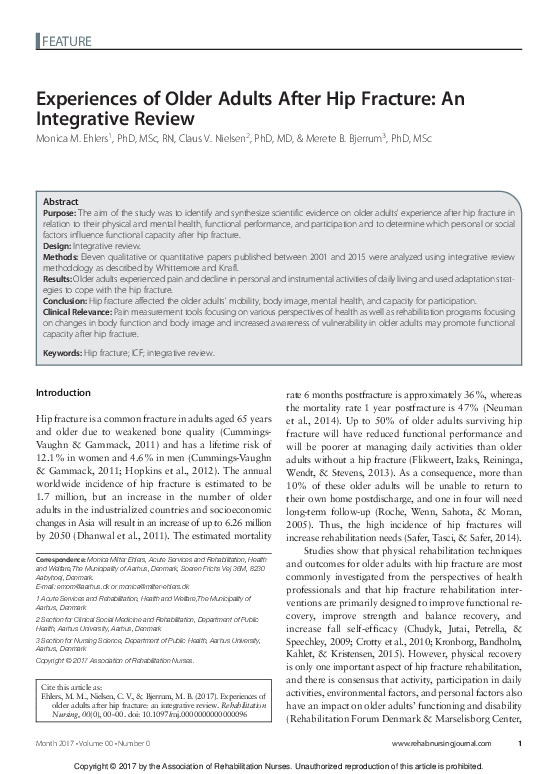 (PDF) Experiences of Older Adults After Hip Fracture