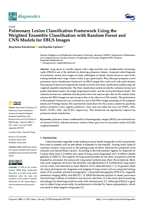 (PDF) Pulmonary Lesion Classification Framework Using the Weighted Ensemble Classification with ...