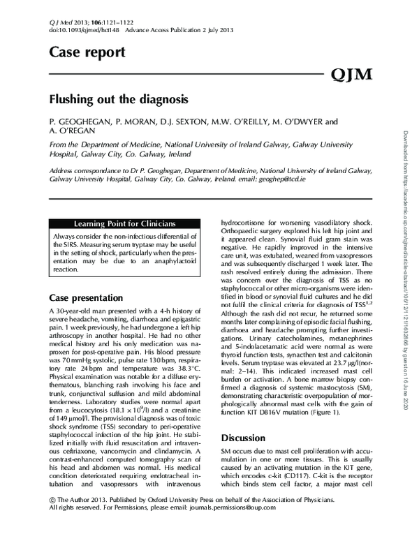 (PDF) Flushing out the diagnosis