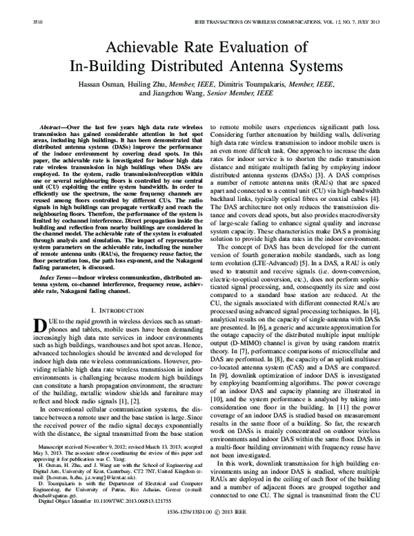 (PDF) Deployment of Distributed Antenna Systems in High Buildings
