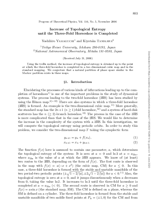 (PDF) Increase of Topological Entropy until the Three-Fold Horseshoe is ...