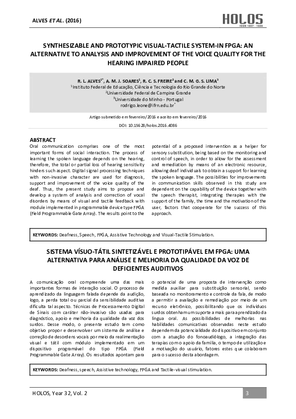 (PDF) Synthesizable and Prototypic Visual-Tactile System-In Fpga: An ...