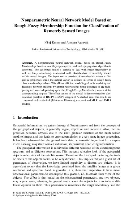 Pdf Nonparametric Neural Network Model Based On Rough Fuzzy Membership Function For