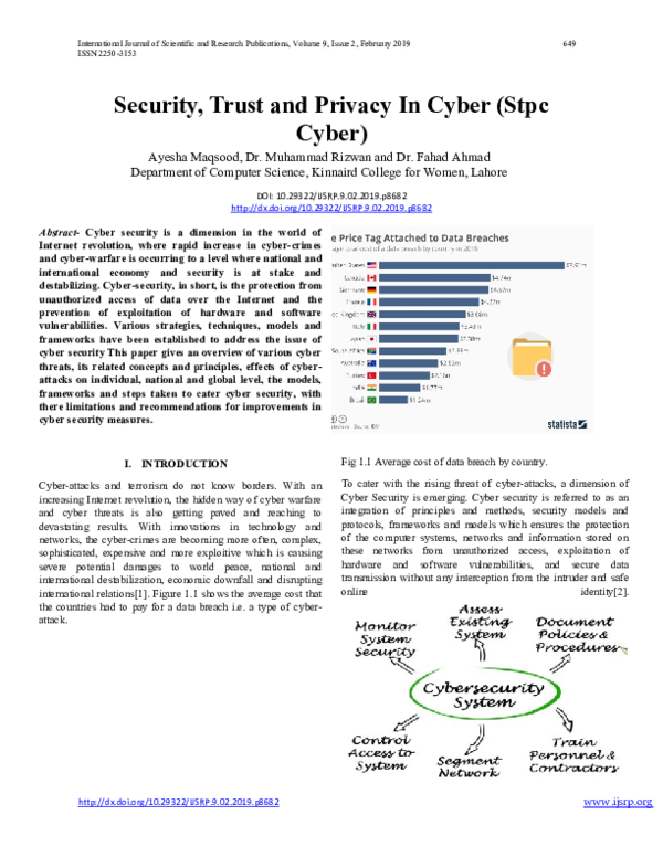 (PDF) Security, Trust and Privacy In Cyber (Stpc Cyber)