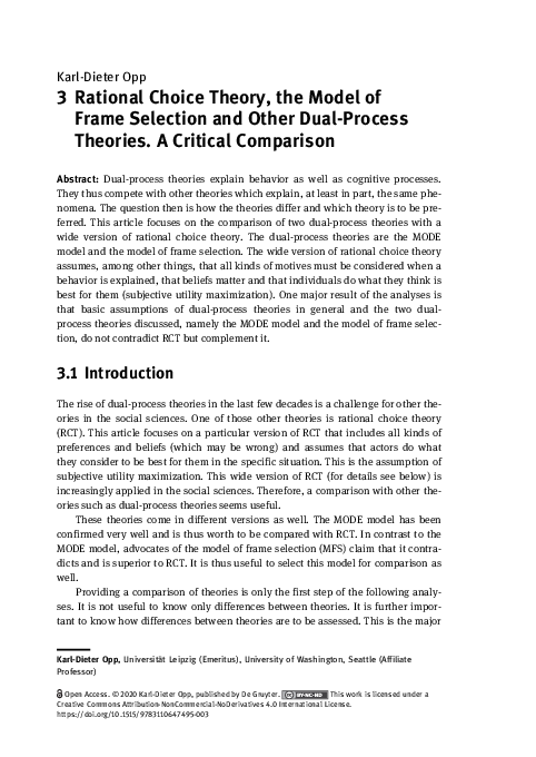 (PDF) 3. Rational Choice Theory, the Model of Frame Selection and Other ...