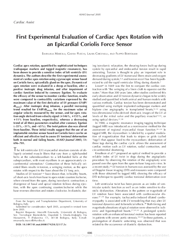 (PDF) First Experimental Evaluation of Cardiac Apex Rotation with an ...