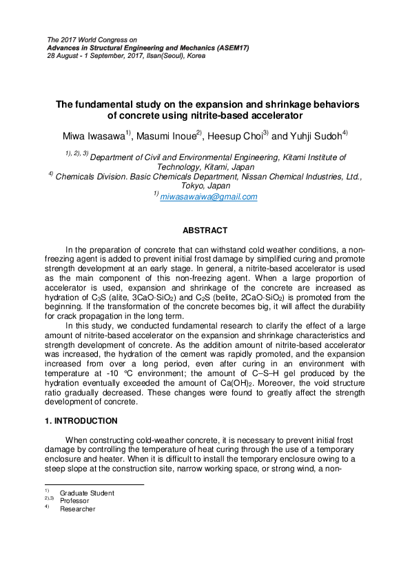 (PDF) The fundamental study on the expansion and shrinkage behaviors of concrete using nitrite ...