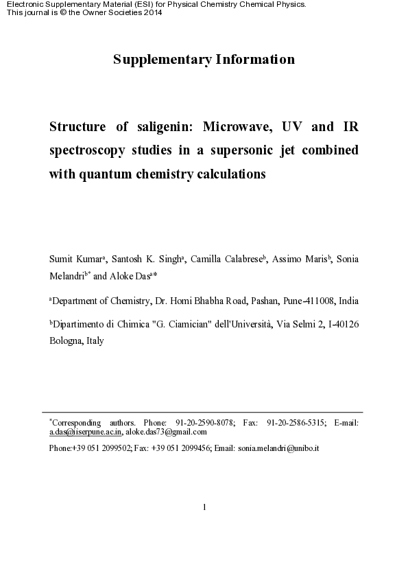(PDF) Structure of saligenin: microwave, UV and IR spectroscopy studies ...
