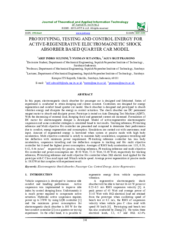 Pdf Prototyping Testing And Control Energy For Active Regenerative Electromagnetic Shock