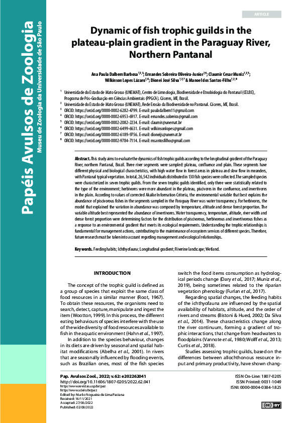 (PDF) Dynamic of fish trophic guilds in the plateau-plain gradient in ...