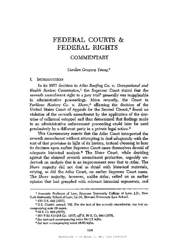 (PDF) Federal Courts & Federal Rights