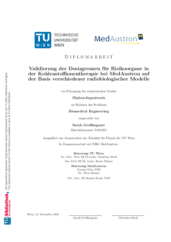 (PDF) Validation of organ at risk dose constraints in carbon ion ...