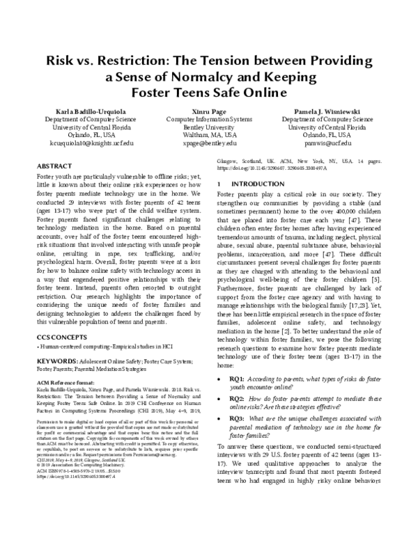 (PDF) Risk vs. Restriction