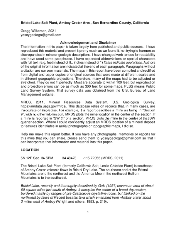 (PDF) Bristol Lake Salt Plant, Bristol Dry Lake, San Bernardino County ...