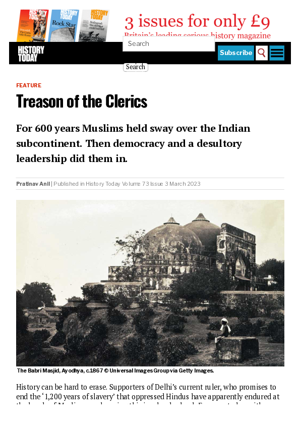 (PDF) Treason of the Clerics | History Today | Pratinav Anil - Academia.edu