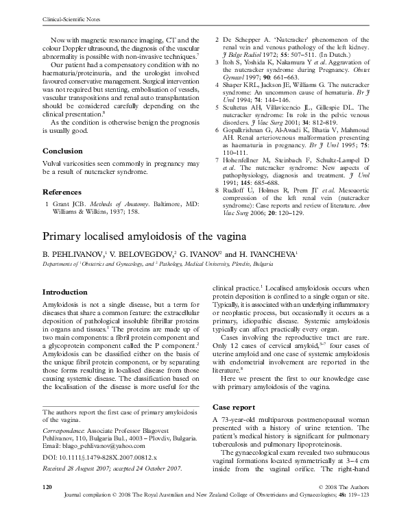(PDF) Primary localised amyloidosis of the vagina
