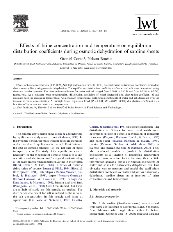 (PDF) Effects of brine concentration and temperature on equilibrium distribution coefficients ...
