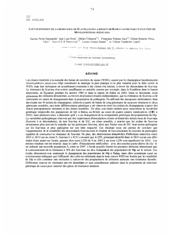 (PDF) Contournement de la résistance de Scavina dans la région de Bahia ...
