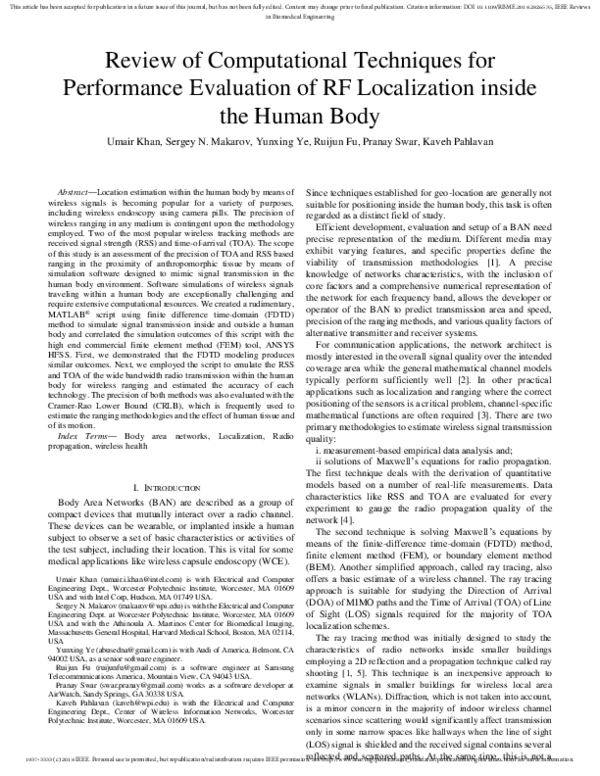 (PDF) Review of Computational Techniques for Performance Evaluation of RF Localization Inside ...
