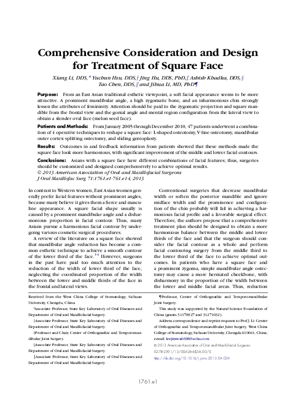 (PDF) Comprehensive Consideration and Design for Treatment of Square ...