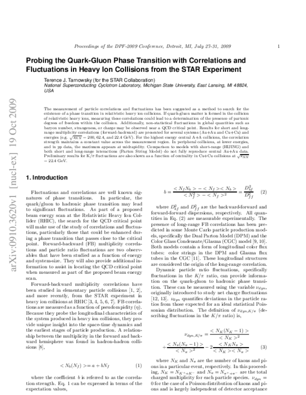 (PDF) Probing the Quark-Gluon Phase Transition with Correlations and ...