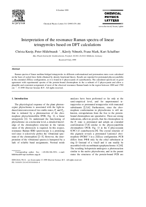 Pdf Interpretation Of The Resonance Raman Spectra Of Linear