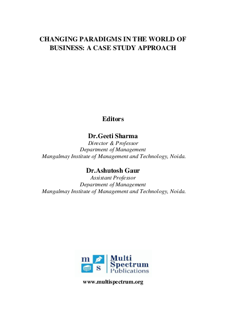 (PDF) CHANGING PARADIGMS IN THE WORLD OF BUSINESS: A CASE STUDY ...