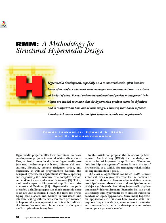 (PDF) RMM: a methodology for structured hypermedia design