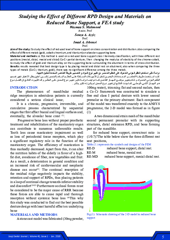 (PDF) Studying the effect of different RPD design and materials on ...