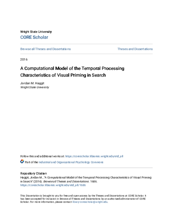 Pdf A Computational Model Of The Temporal Processing Characteristics Of Visual Priming In Search
