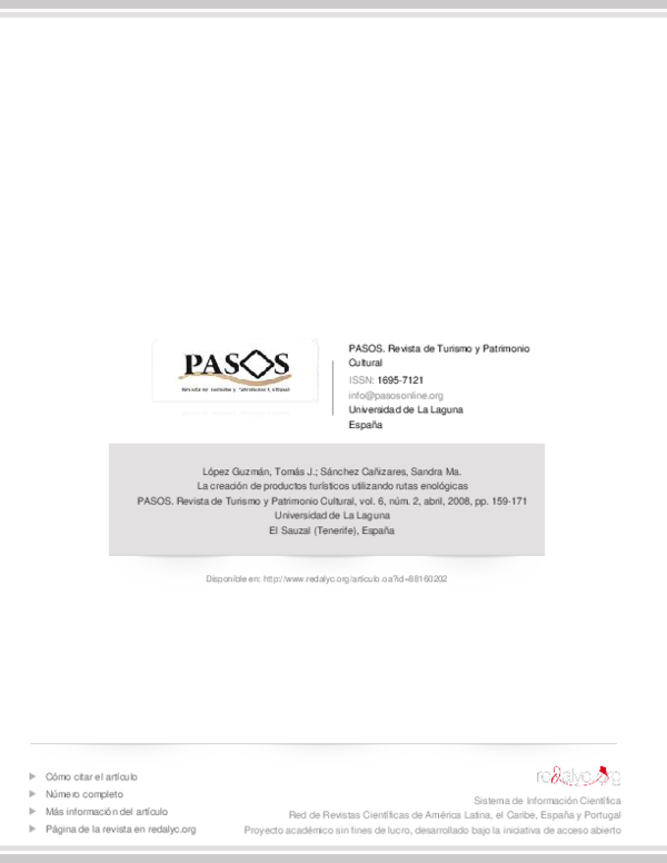 (PDF) La creación de productos turísticos utilizando rutas enológicas
