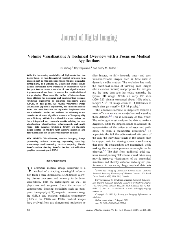 (PDF) Volume Visualization: A Technical Overview with a Focus on ...
