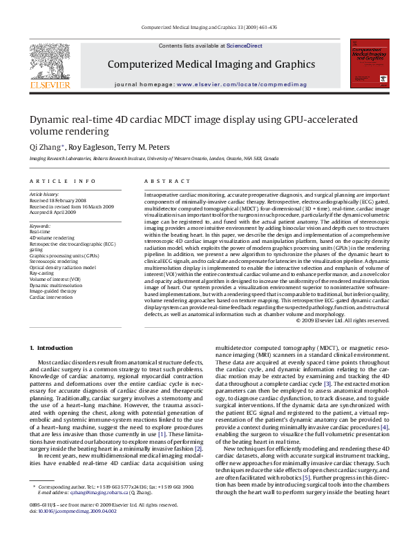 (PDF) Dynamic real-time 4D cardiac MDCT image display using GPU-accelerated volume rendering