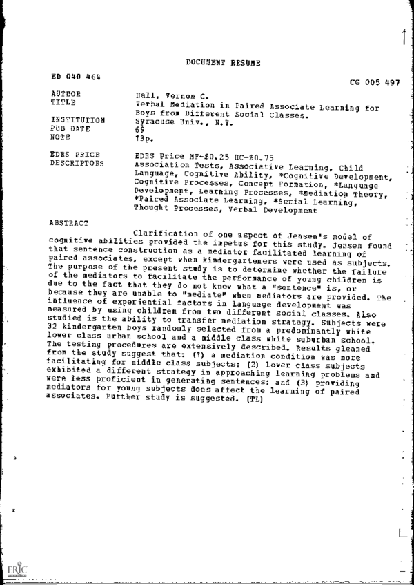 (PDF) Verbal Mediation in Paired Associate Learning for Boys from ...