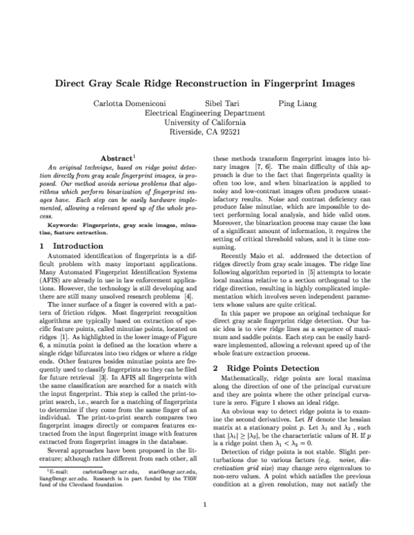 (PDF) Direct gray scale ridge reconstruction in fingerprint images ... (PDF) Direct gray scale ridge reconstruction in fingerprint images ...